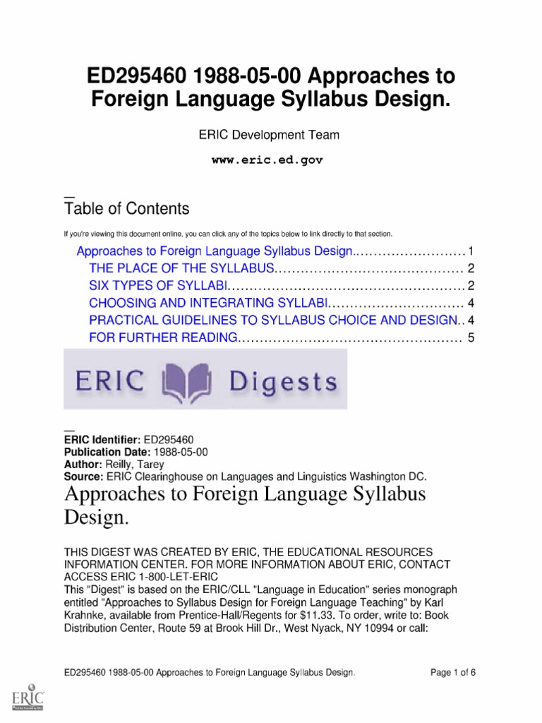 Types of Syllabus | PDF | Language Education | Syllabus