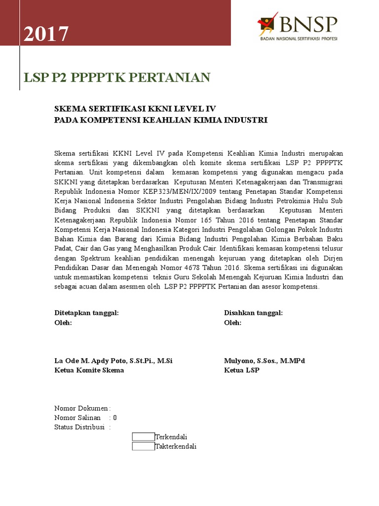 120-122 Skema LSP PPPPTK Pertanian 2017-Kimia Industri - Final-12-Malam | PDF | Karier ...