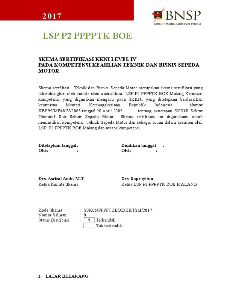 7 Dokumen Skema Sertifikasi Kkni Level 4 TSM Ver 4 | PDF