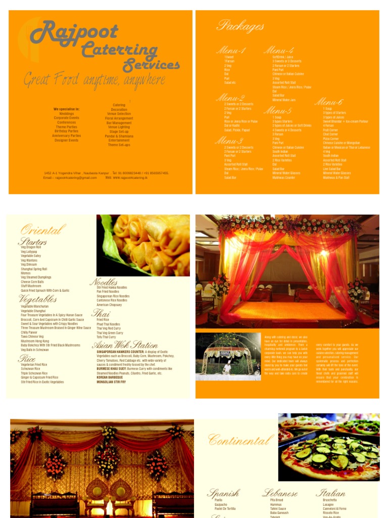 Rajpoot Catering Menu Final 4 | PDF | Thai Cuisine | Chinese Cuisine