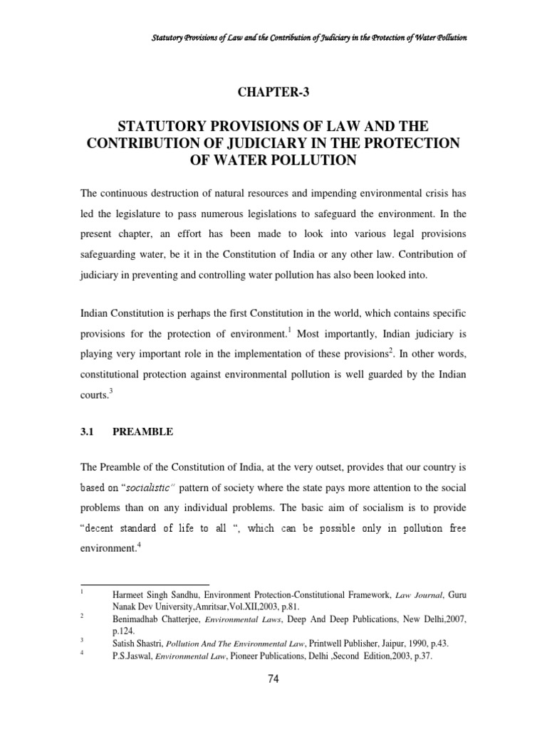 Statutory Provisions and Judicial Interpretations for Water Pollution ...