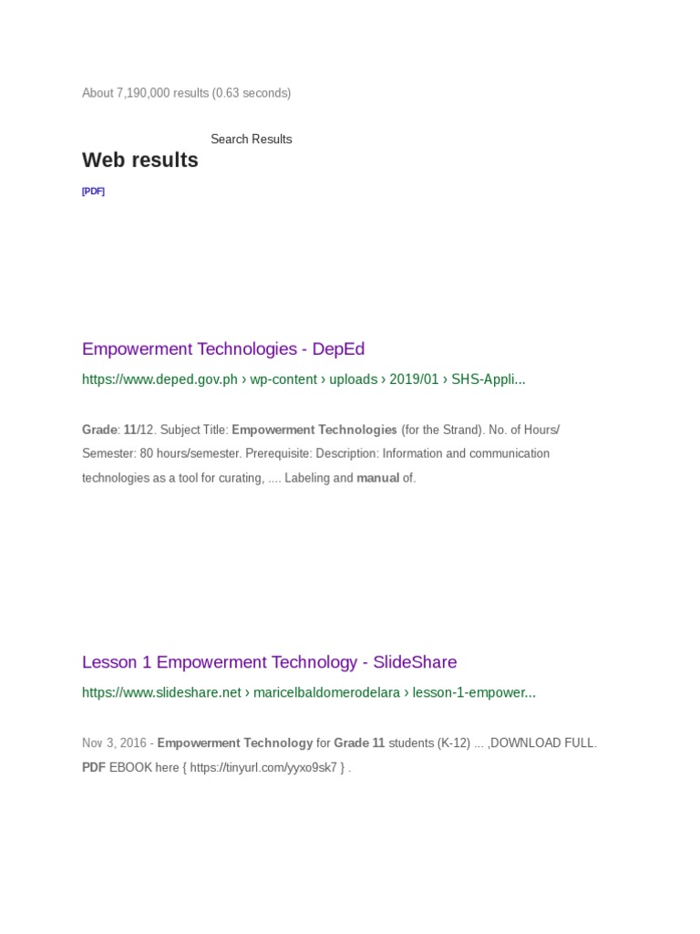 Emp Tech G11 | PDF | Educational Technology | World Wide Web