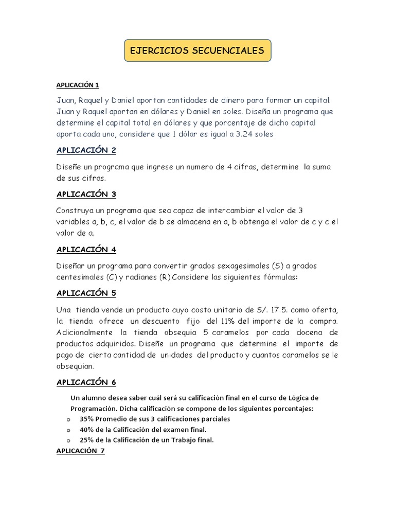 Ejercicios Secuenciales Java 2019 | PDF | Interés | Ciencias económicas