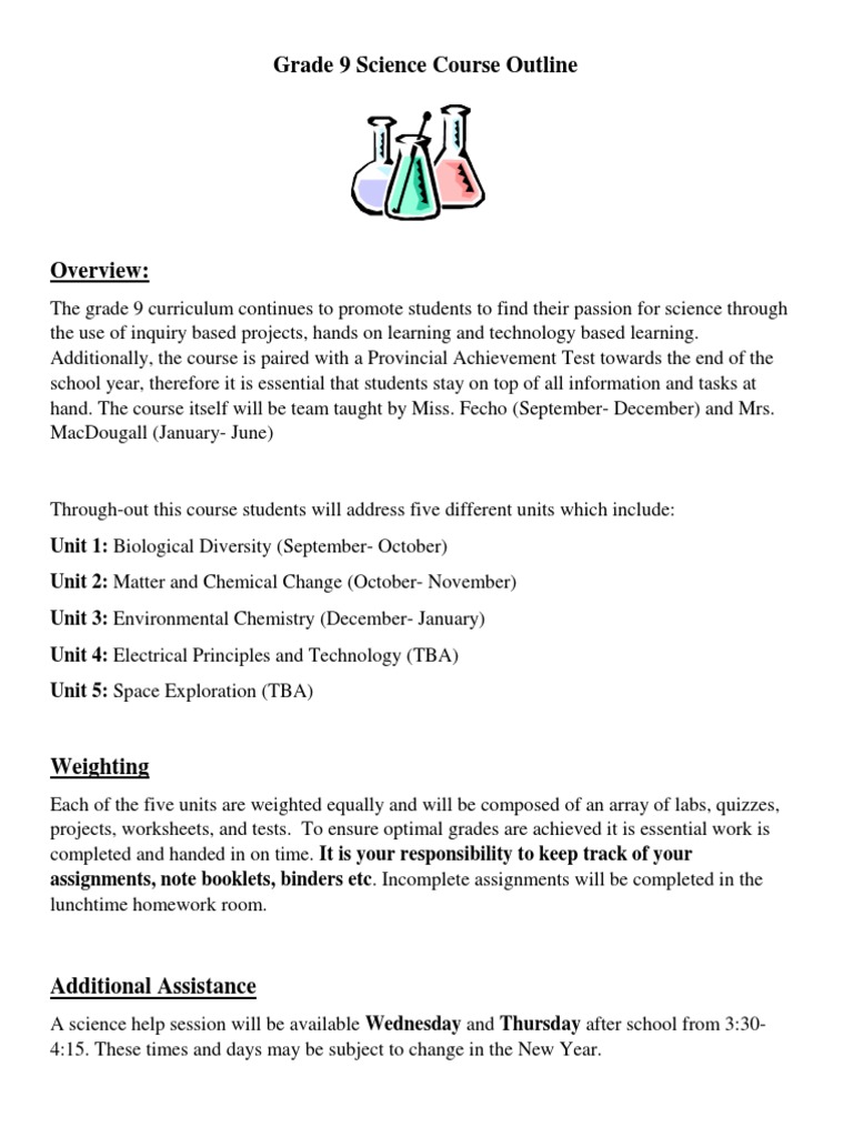 Grade 9 Course Outlines | PDF
