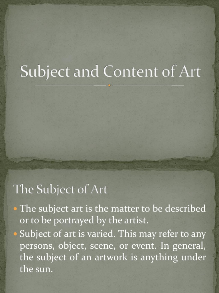 Subject and Content of Art | PDF | Works Of Art | Museum