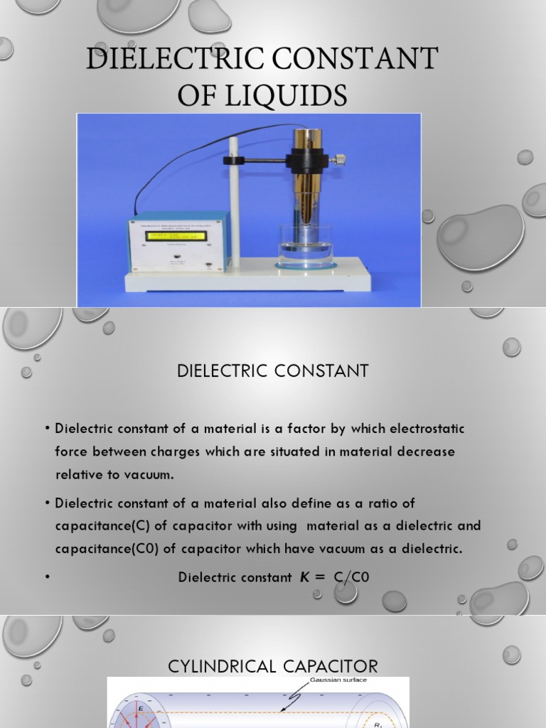 Dielectric Constant of Liquids | PDF | Capacitor | Dielectric