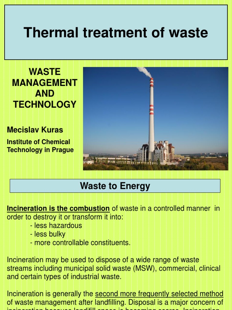 7) Thermal Processing of Waste | PDF | Incineration | Gasification
