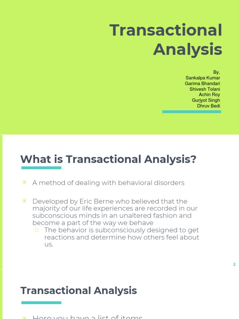 Transactional Analysis | PDF | Emotions | Attitude (Psychology)