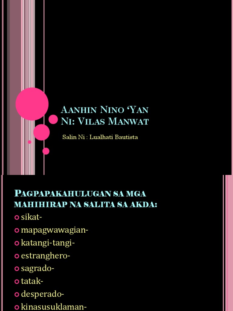 Aanhin Nino Yanppt | PDF