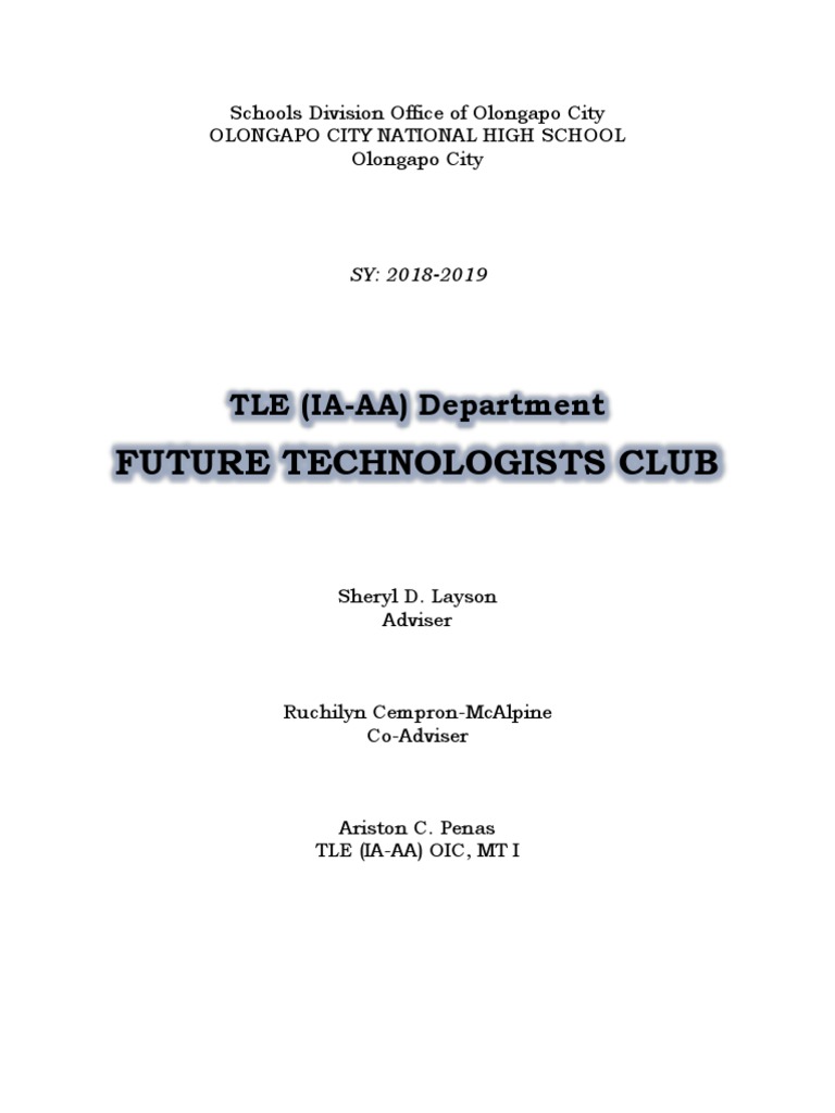 Future Technologists Club: TLE (IA-AA) Department | PDF | Business