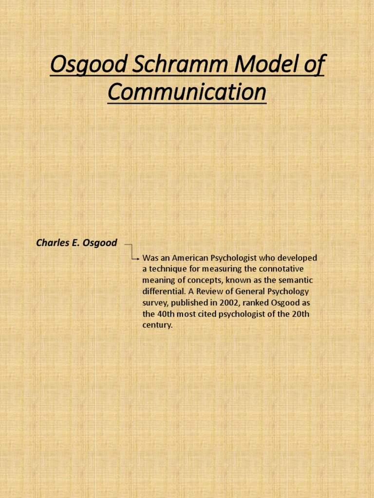 Osgood-Schramm Communication Model Explained | PDF