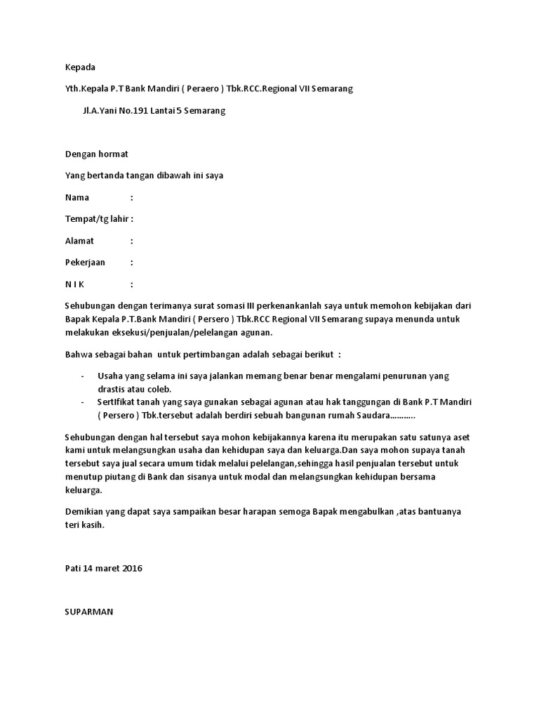 Contoh Surat Pailit | PDF