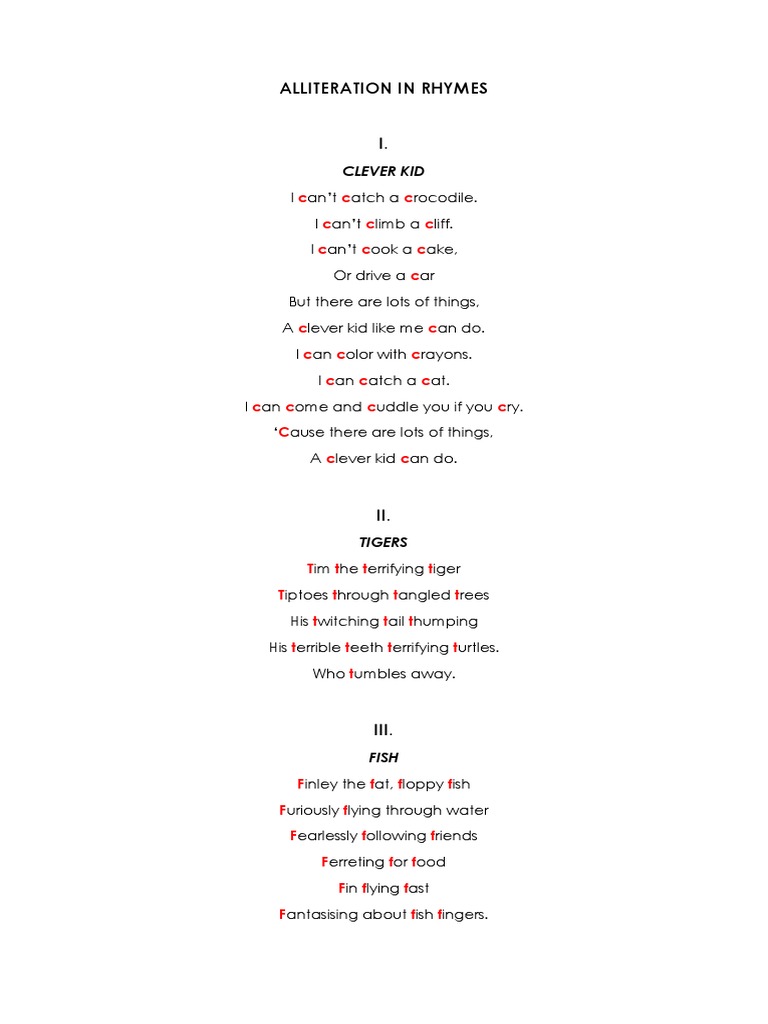Alliteration in Rhymes I.: C C C C C C C C C | PDF