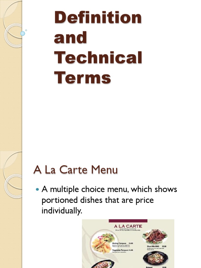 Fbs Definition and Terms | PDF | Menu | Restaurants
