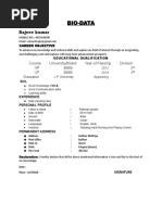 Simple Bio Data Format | PDF