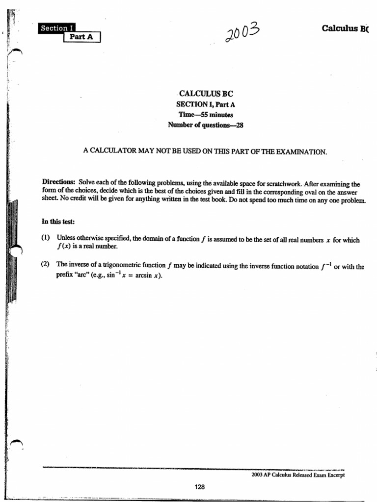 Ap Calc Bc 2003 Pdf