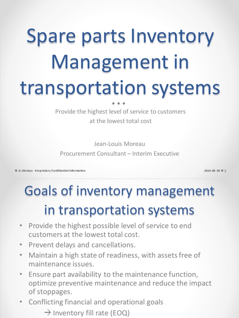 Spare Part Inventory Management | PDF | Inventory | Life Cycle Assessment