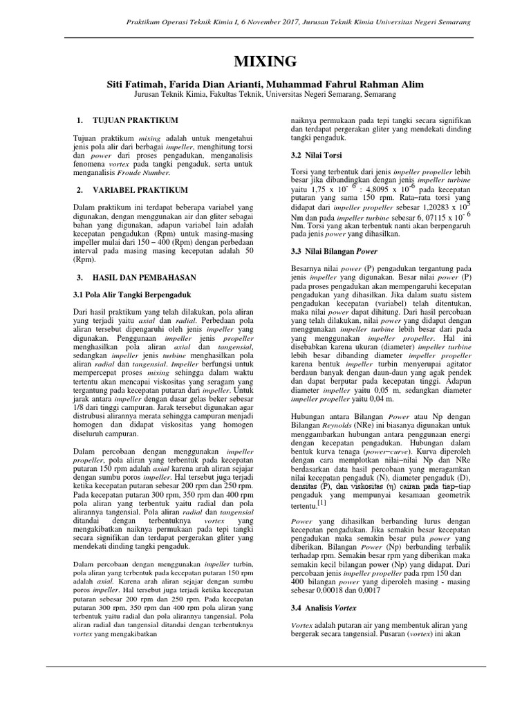 Laporan Mixing | PDF