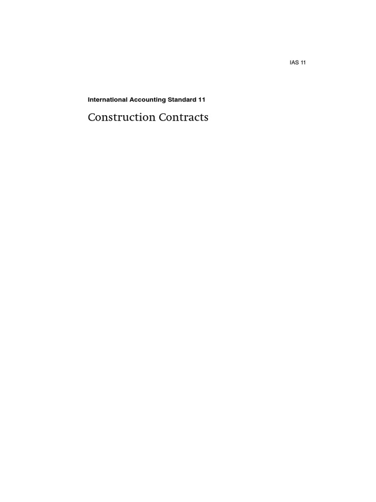 Construction Contracts: International Accounting Standard 11 | PDF | Revenue | Expense
