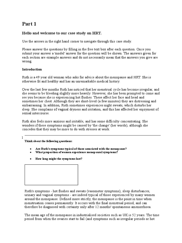 Hello and Welcome To Our Case Study On HRT | PDF | Hormone Replacement ...