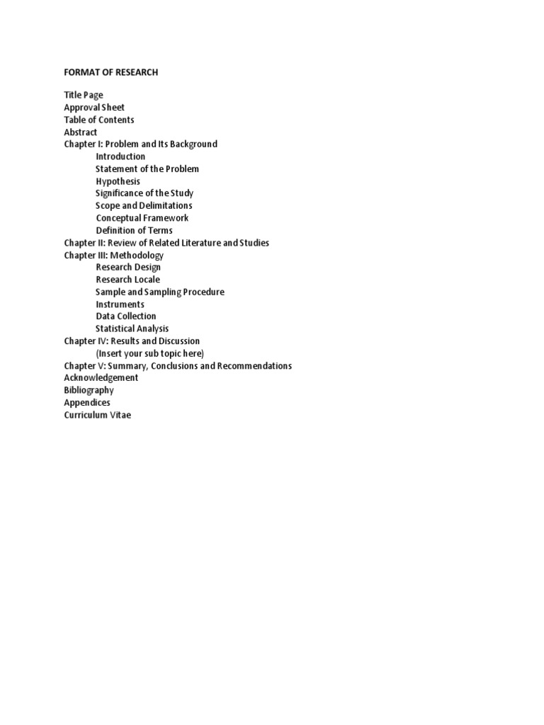 FORMAT OF RESEARCH Quanti | PDF