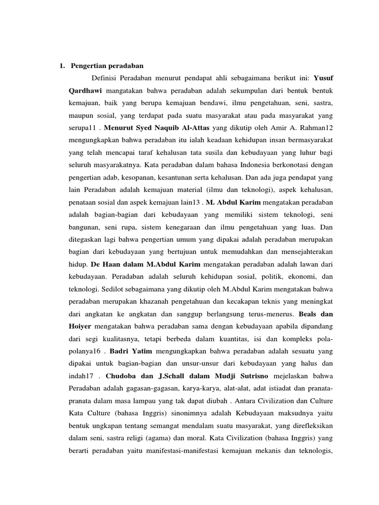 Definisi dan Pengertian Peradaban | PDF