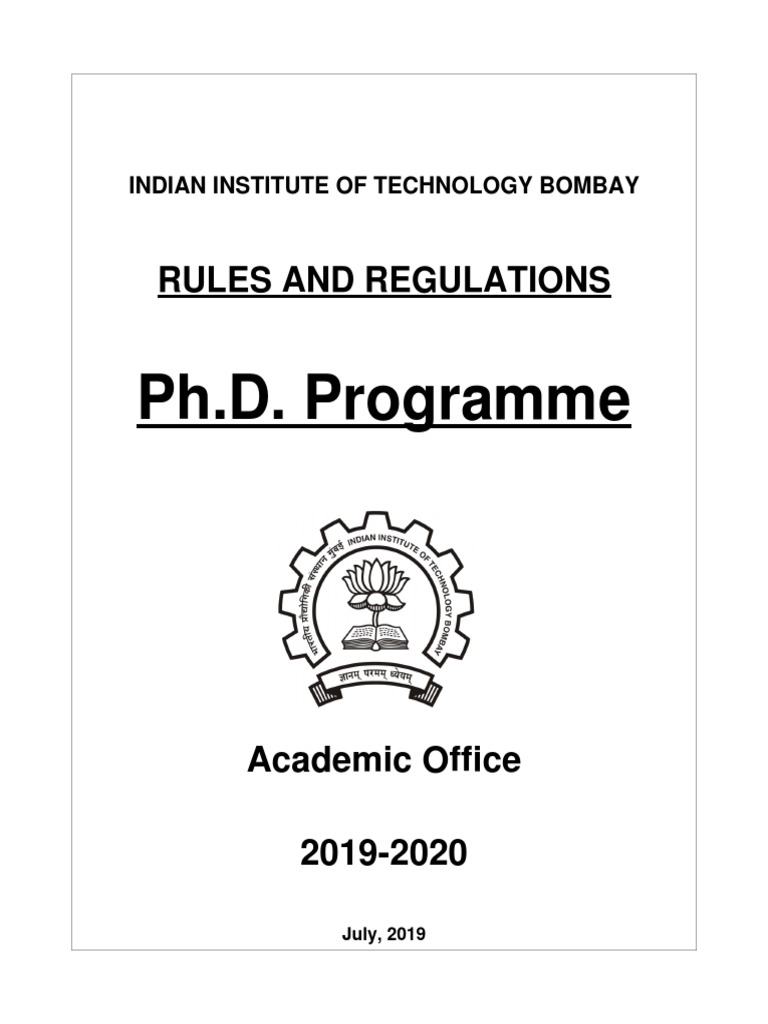 IIT Bombay Ph.D. Rules & Regulations | PDF | Doctor Of Philosophy | Thesis