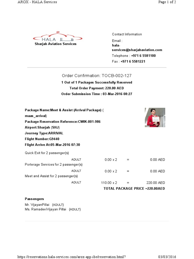 Reservations - Hala Services | PDF