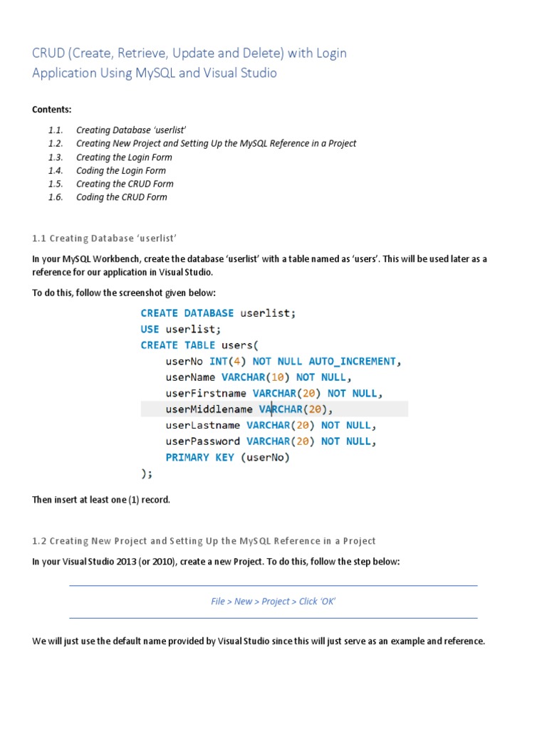 Crud | PDF | My Sql | Microsoft Visual Studio