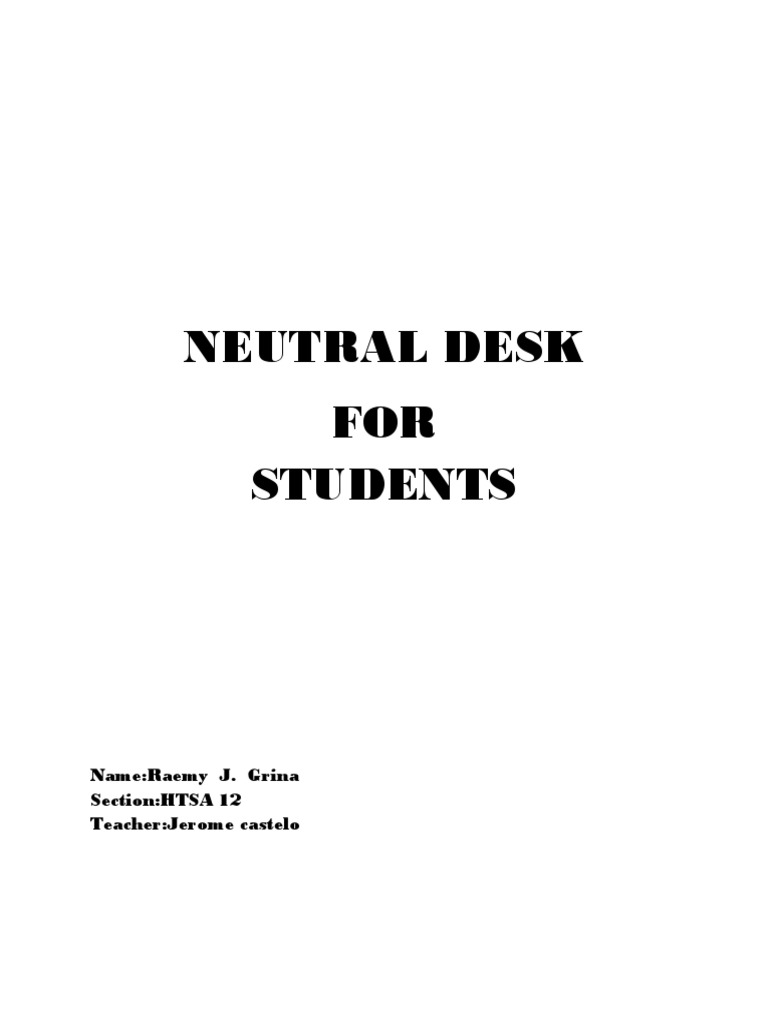 Neutral Desks for Student Comfort | PDF | Social Science