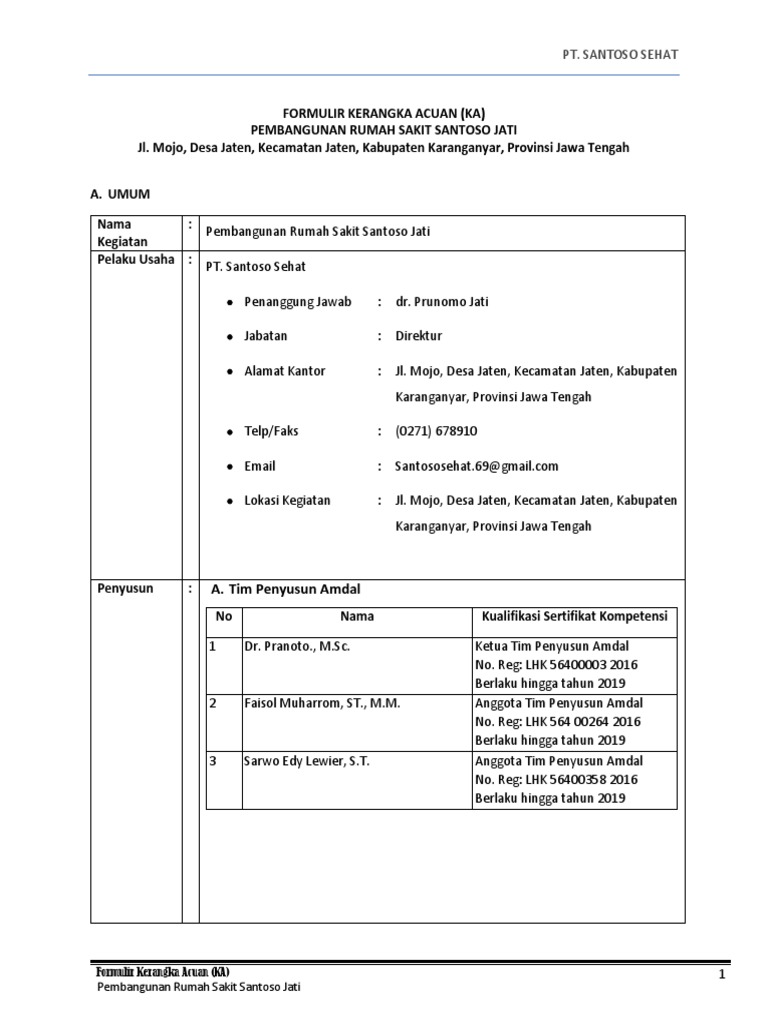 Format Formulir KA | PDF