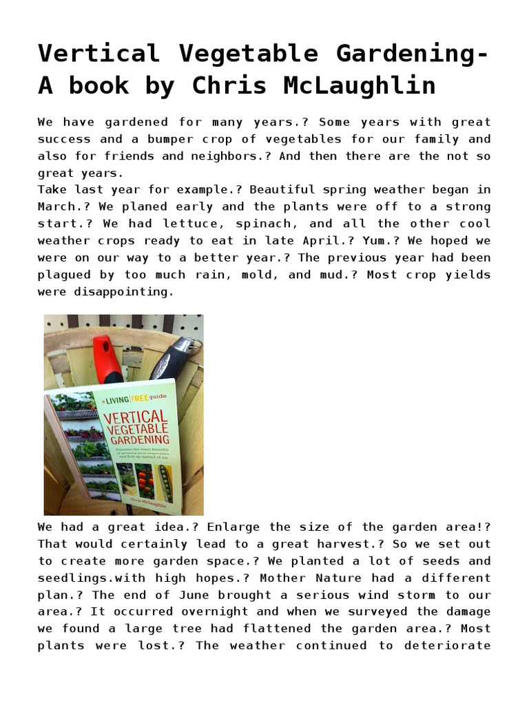 Vertical Vegetable Gardening-A Book by Chris Mclaughlin | PDF ...