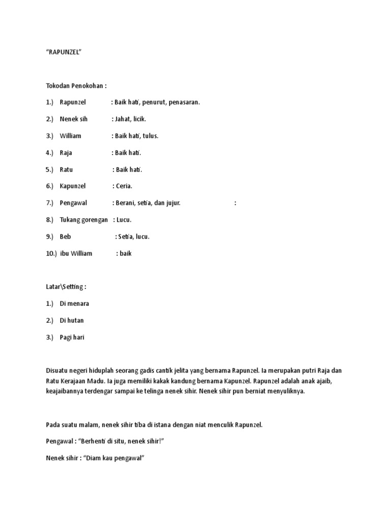 Teks Drama Parody Rapunzel | PDF
