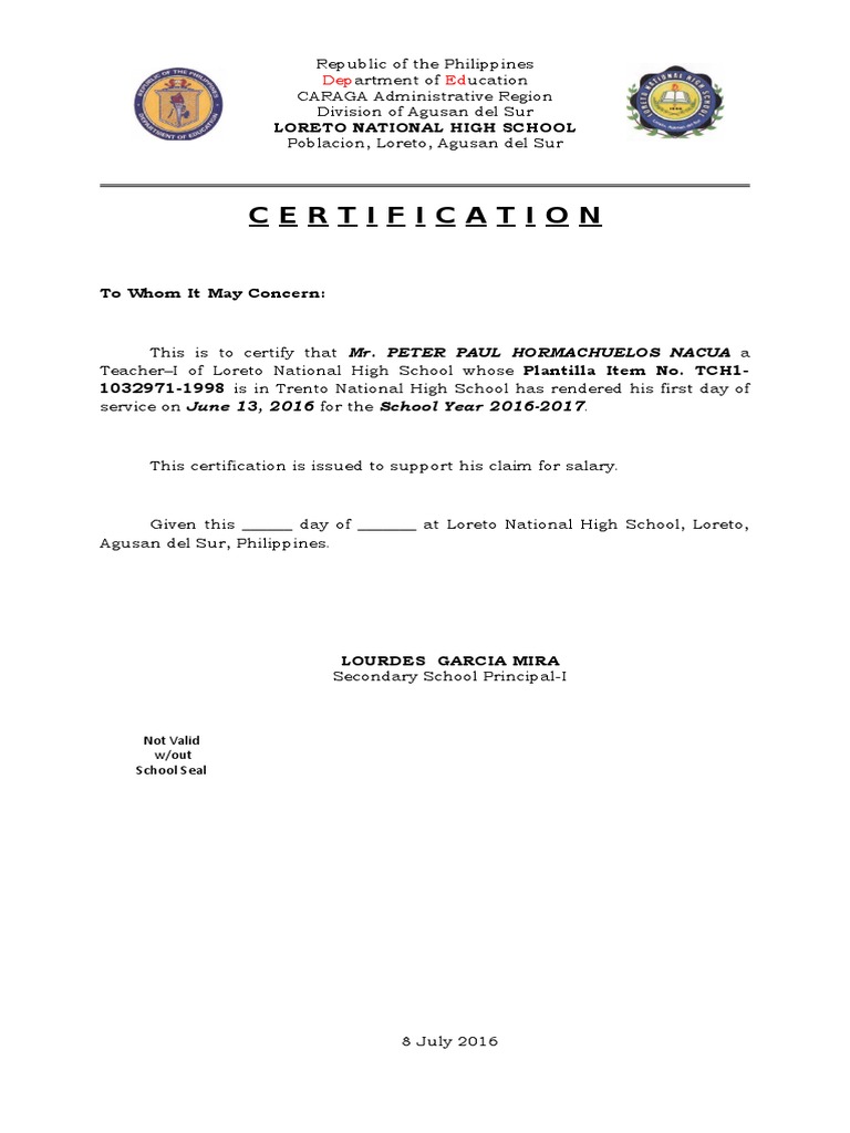 First Day of Service | PDF