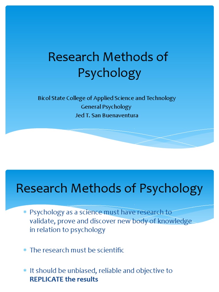 Psychology Research Techniques | PDF | Experiment | Survey Methodology