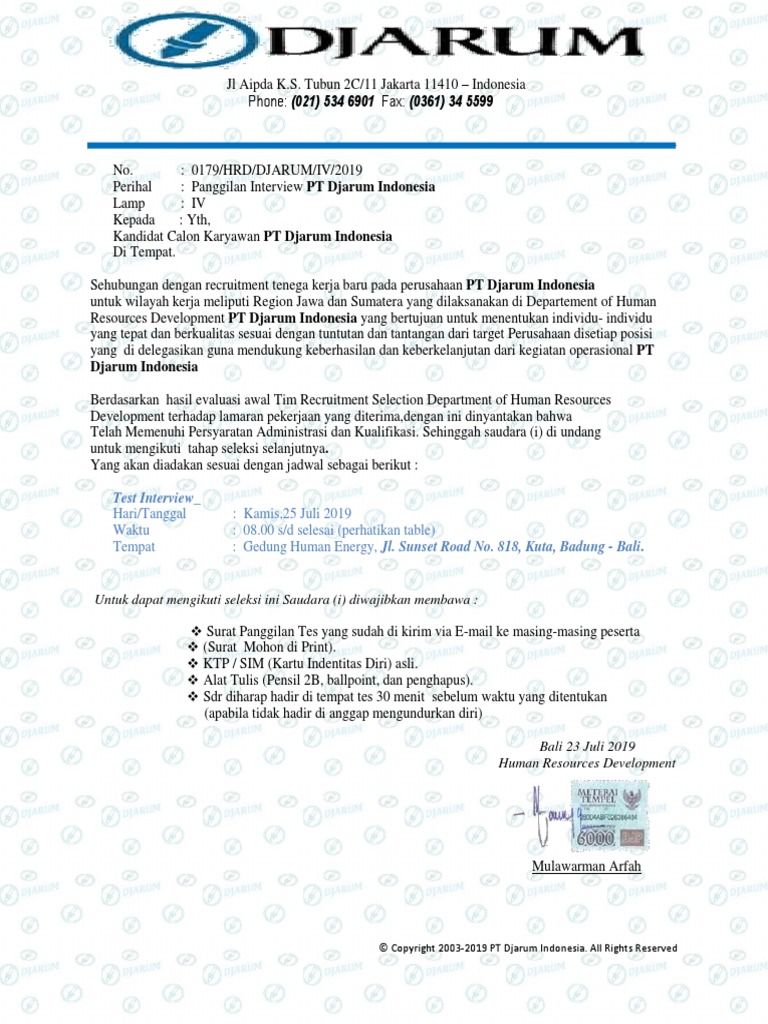 Surat Interview | PDF