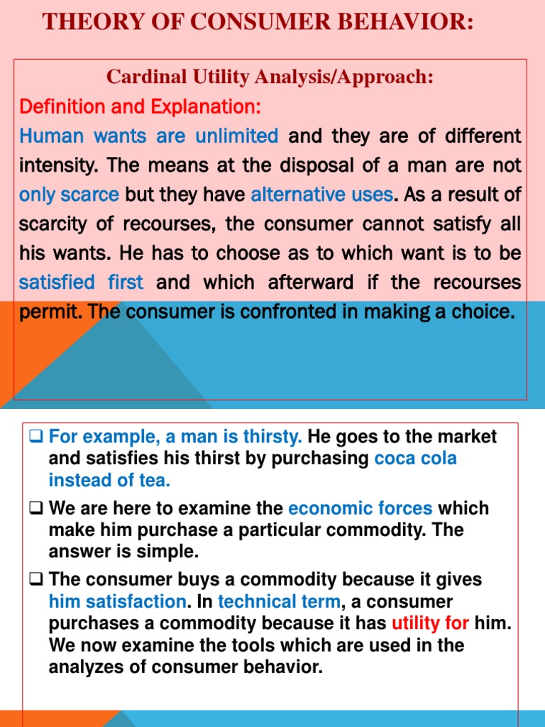 Theory of Consumer Behavior:: Cardinal Utility Analysis/Approach | PDF ...