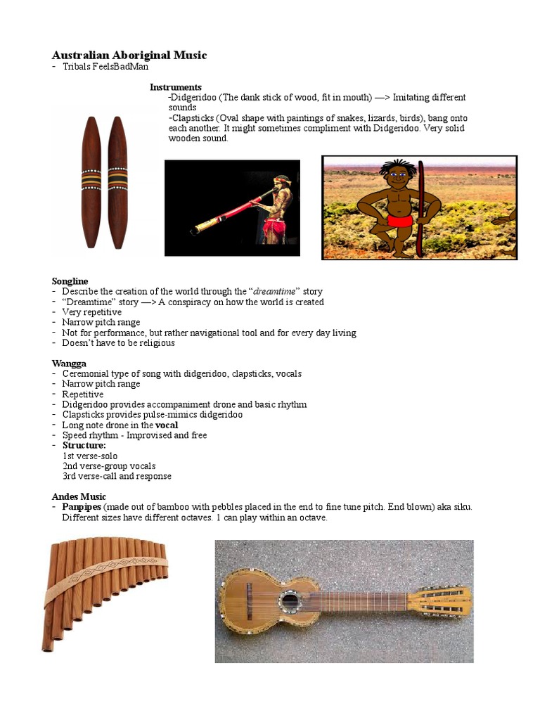 Australian Aboriginal Music: Instruments | PDF | Musical Compositions ...