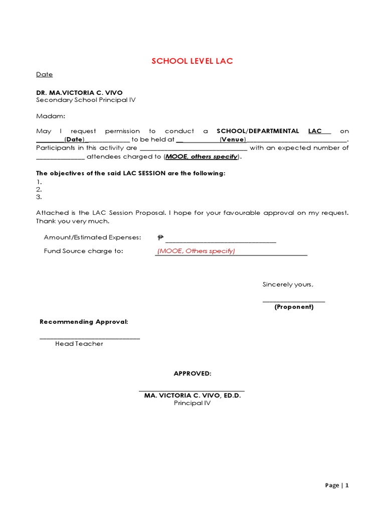 School Level Lac: Dr. Ma - Victoria C. Vivo | PDF | Government | Business