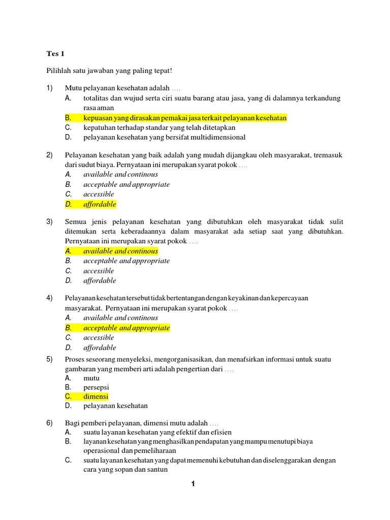 Soal Mutu Modul | PDF