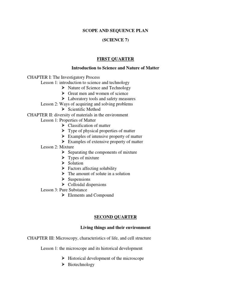 Scope and Sequence Plan | PDF | Earth | Force