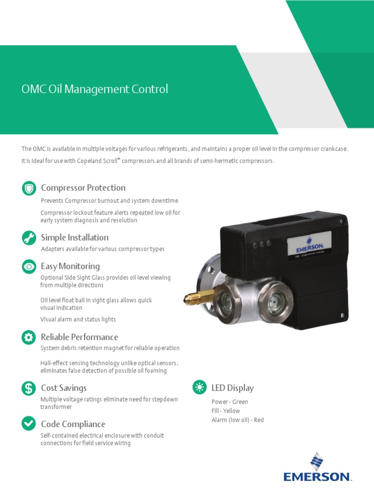 OMC Oil Management Control: Compressor Protection | PDF | Transformer ...
