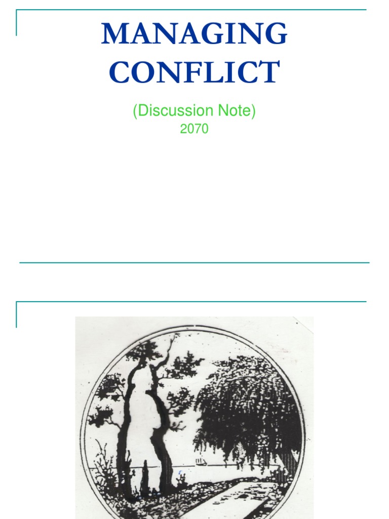 Managing Conflict: (Discussion Note) | Download Free PDF | Perception ...