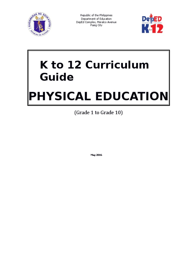 K to 12 Curriculum Guide: Physical Education | Physical Education ...