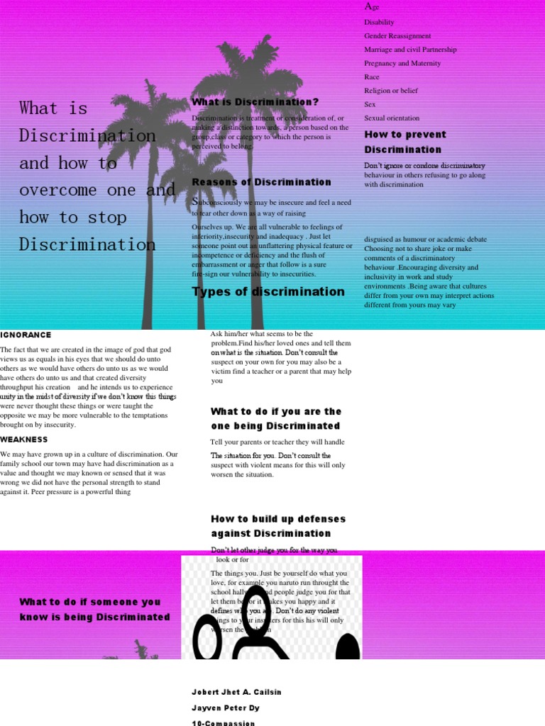 Brochure in English 10 | PDF | Discrimination | Gender