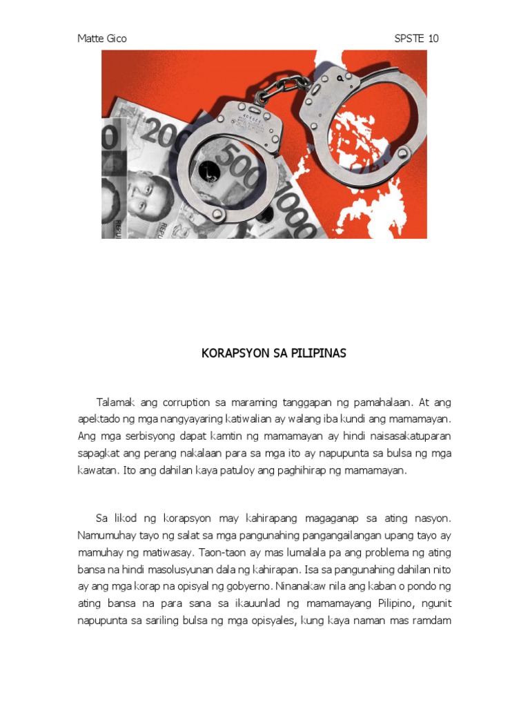 Korapsyon Sa Pilipinas | PDF