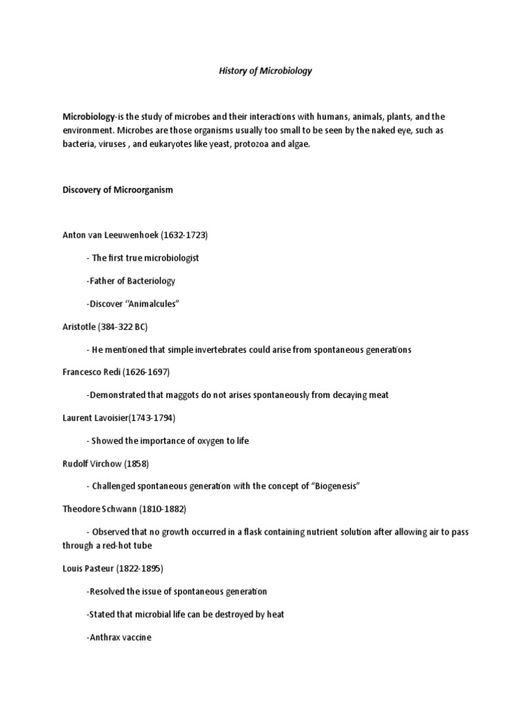 History of Microbiology | PDF | Social Science