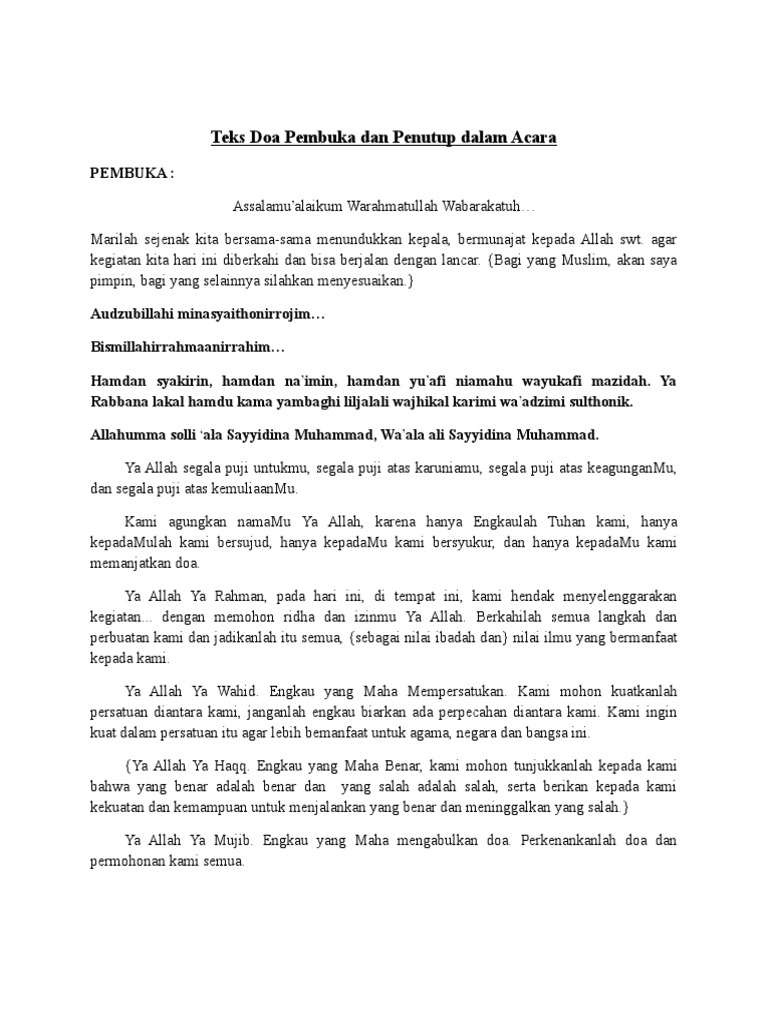Pembacaan Doa | PDF
