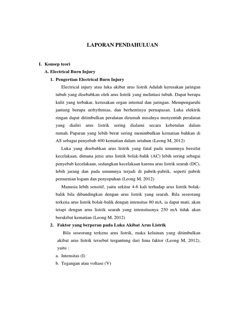 Luka Bakar Akibat Arus Listrik | PDF