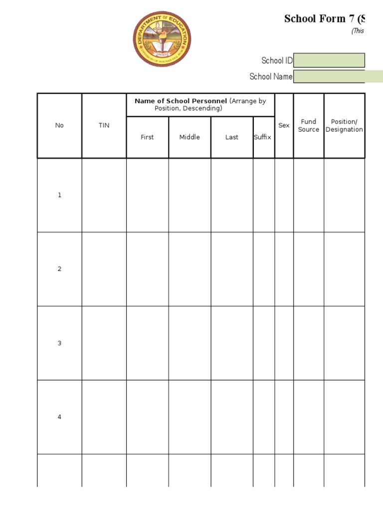 SF7 Data Collection 2019-1 | PDF